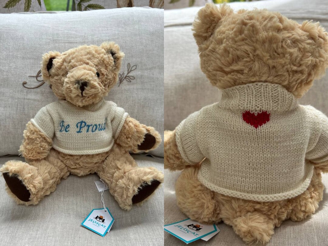 Custom Baby Kid Teddy Bear Plush Toy Personalised Name Toy Merino ...