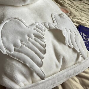 Adult White Custom Angel Wings Bathrobe Robe Embroidered Personalised ...