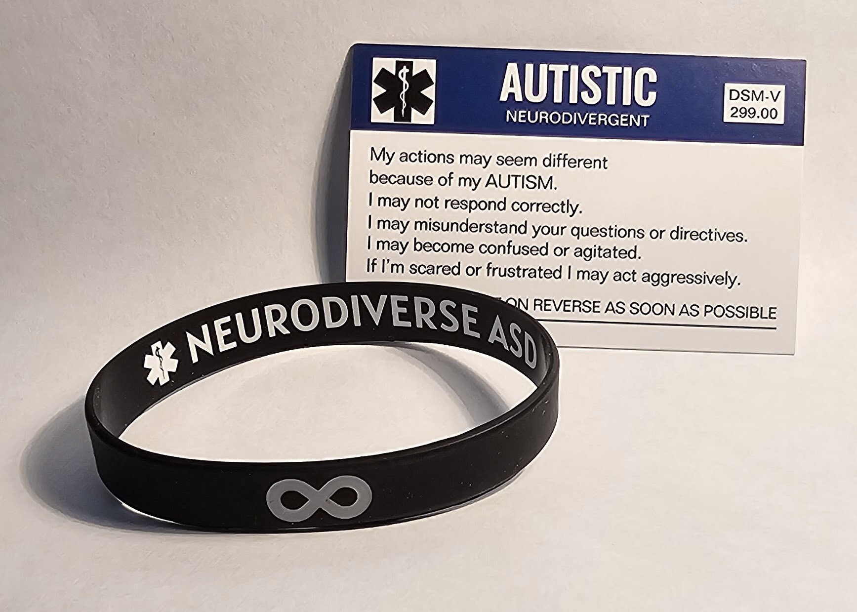Autistic-neurodiverse Wristband & I.D. Card Combined - Etsy