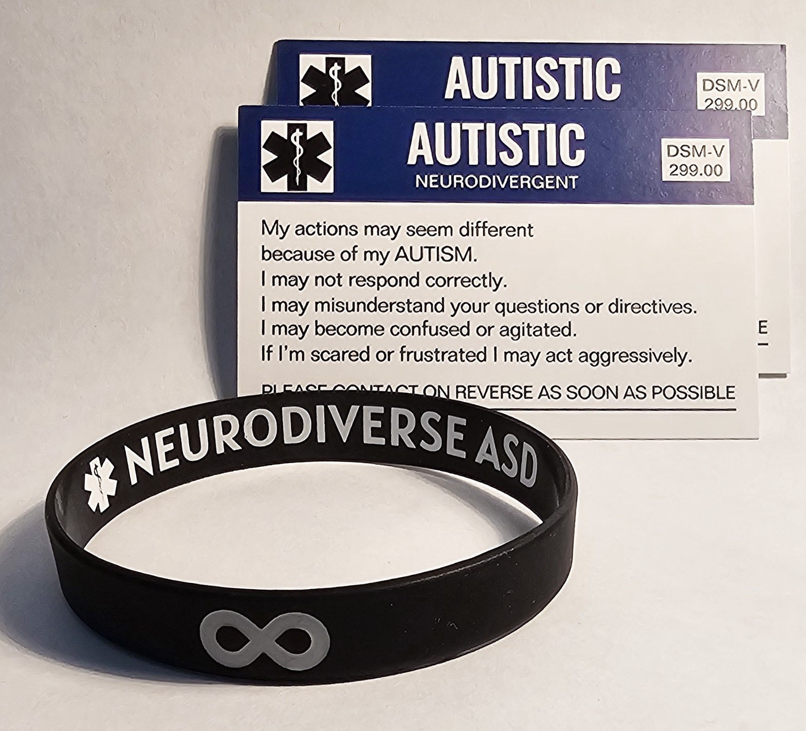 Autistic-neurodiverse Wristband & I.D. Card Combined - Etsy
