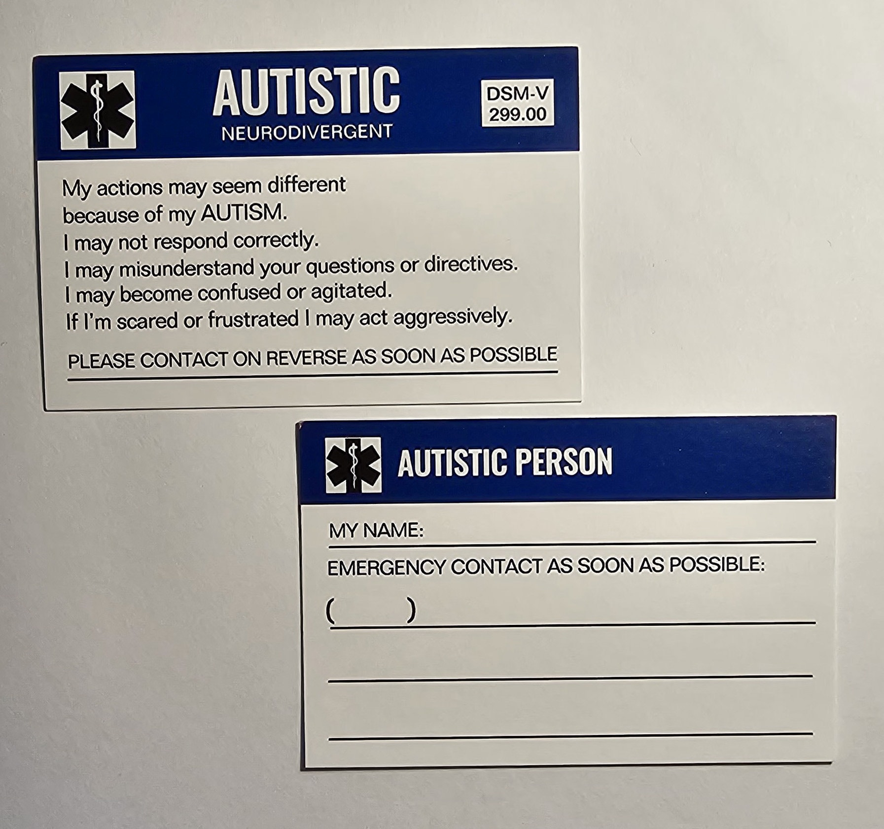 Autistic-neurodiverse Wristband & I.D. Card Combined - Etsy