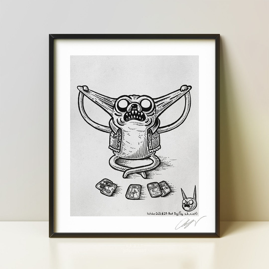 Jake the Really Bad Dog Playing Card Wars Art Print by - Etsy
