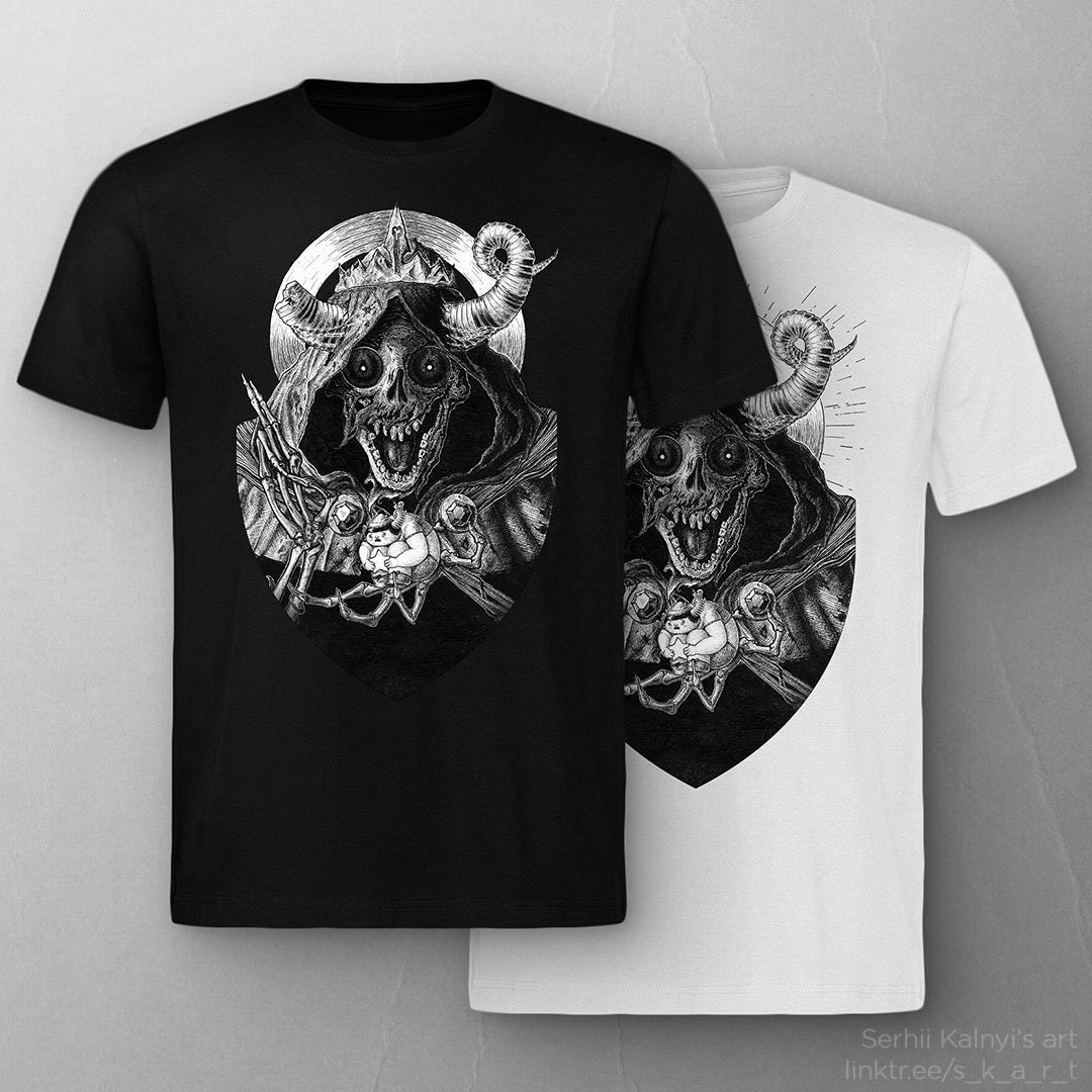 The Lich Black and White Adventure Time T-shirt by S_k_a_r_t - Etsy