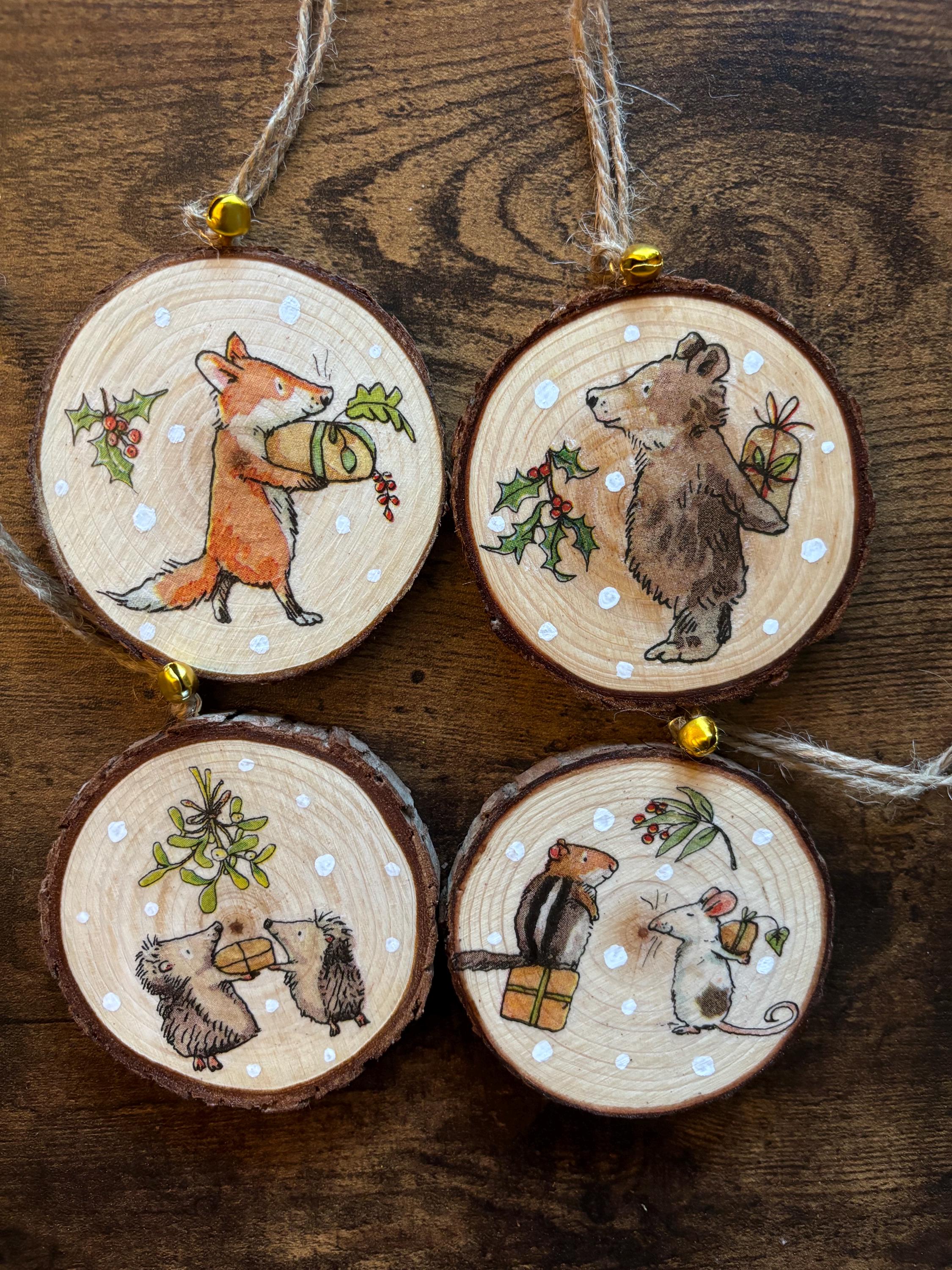 Woodland Animal Festive Christmas Decorations - Etsy UK