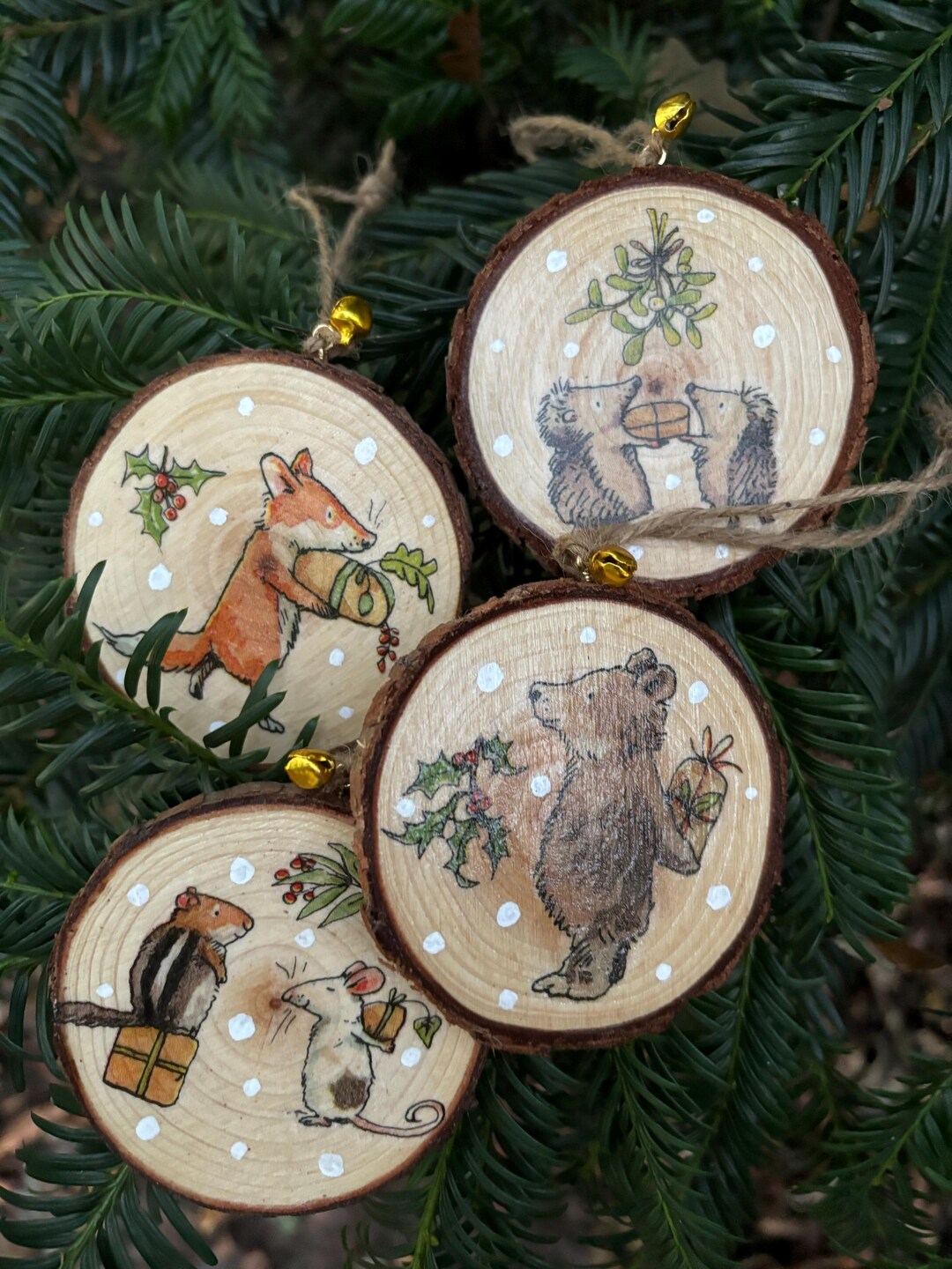 Woodland Animal Festive Christmas Decorations - Etsy UK