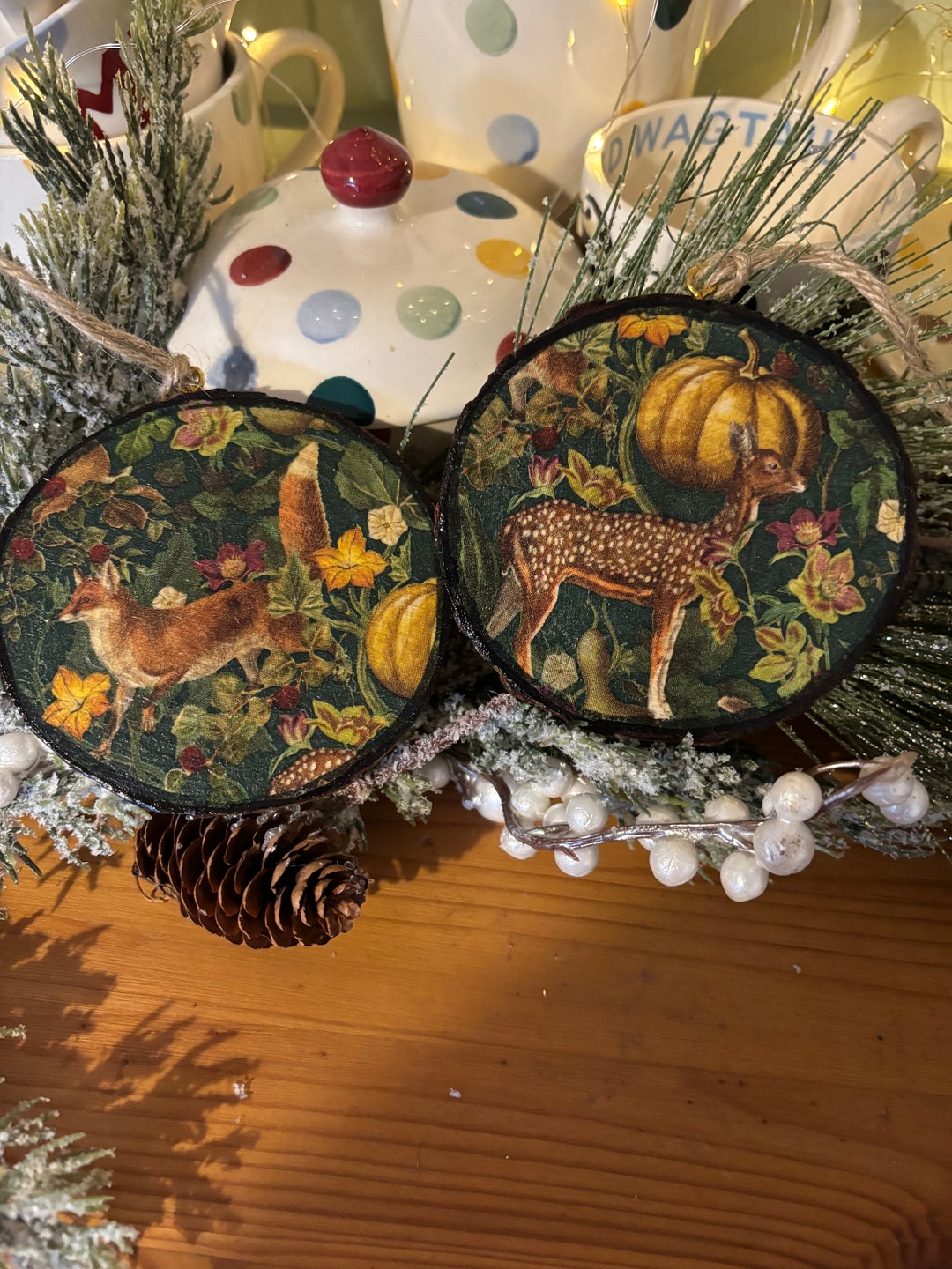 Fox & Stag Set of Wooden Decorations - Etsy