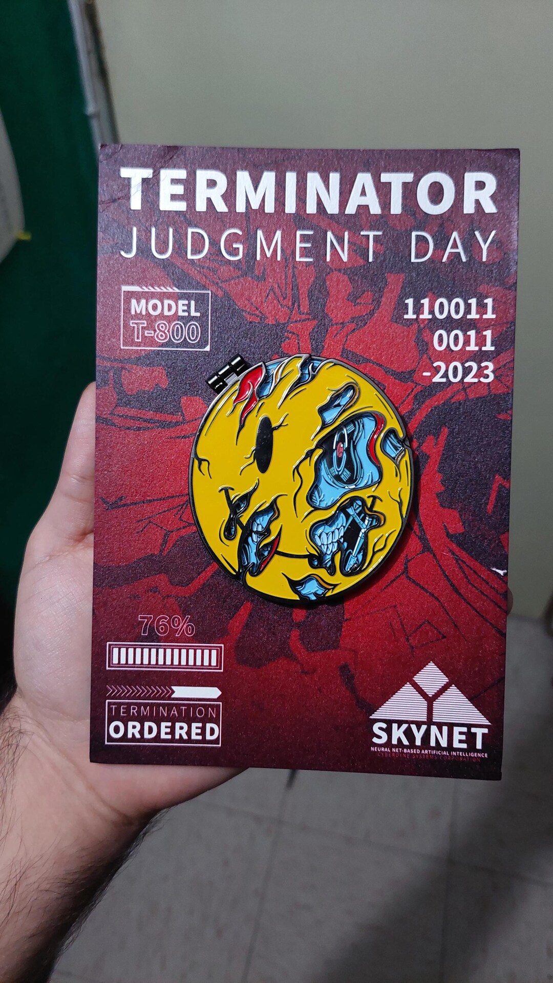 Smiley TERMINATOR Enamel Pin With Hinge Mechanism - Etsy