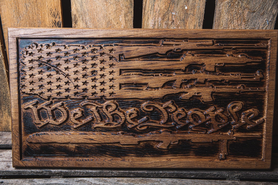 Wood American Flag Concealment Furniture, Hidden Gun Storage, Secret ...