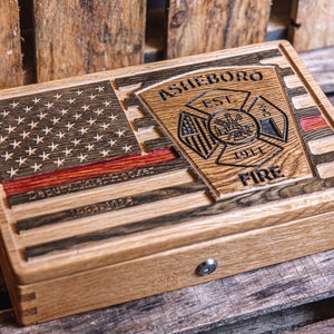 Personalized Firefighter Keepsake Box | Firefighter Retirement Gift ...