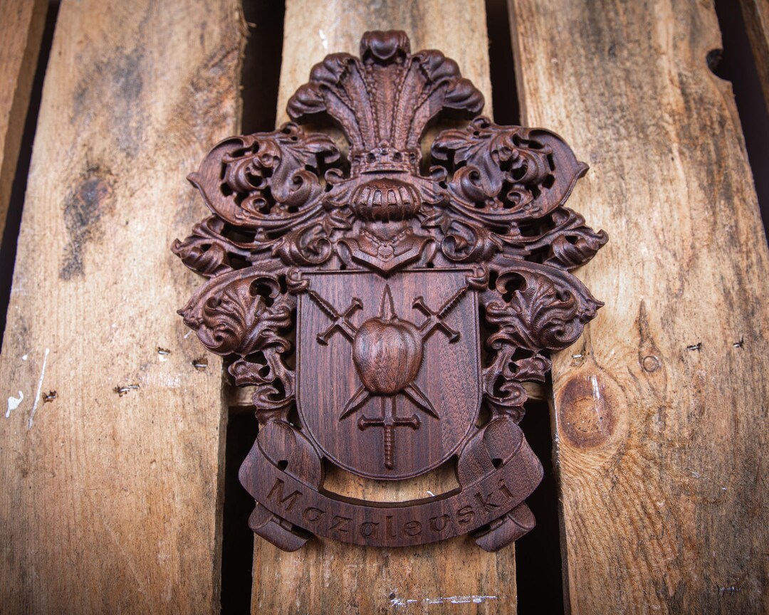 Personalized Wood Family Crest Sign - Wedding Crest - Established Date ...