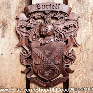 Purtell Family Crest | Coat of Arms | Personalized Wedding Gift ...
