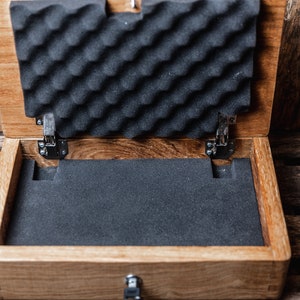 Oak American Flag Gun Concealment Case, Pistol Display Case, American ...