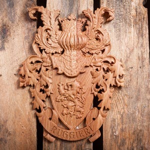 Custom Family Crest Wall Sign Carving - Family Name Sign - Established ...