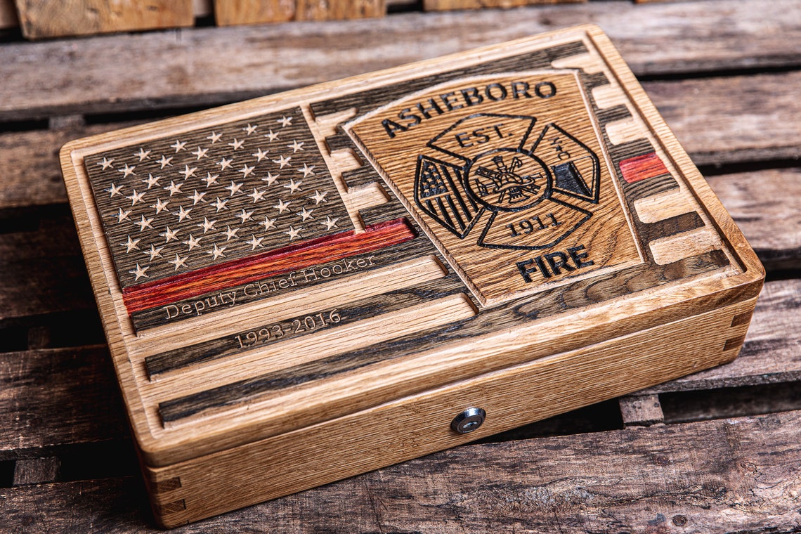 Personalized Firefighter Keepsake Box Firefighter Retirement - Etsy