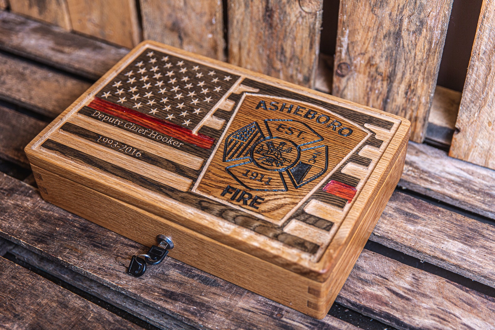 Personalized Firefighter Keepsake Box Firefighter Retirement - Etsy
