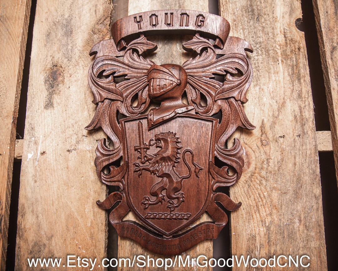 Young Family Crest | Coat of Arms | Personalized Wedding Gift | Family ...