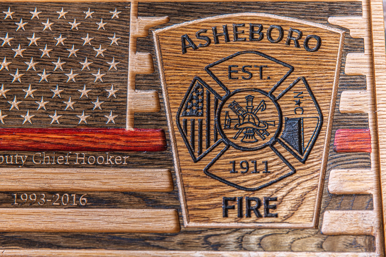 Personalized Firefighter Keepsake Box | American Flag, Thin Red Line - Etsy