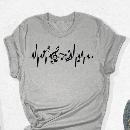 Music Notes Shirt Music Heartbeat Shirt Musician Tee Music - Etsy