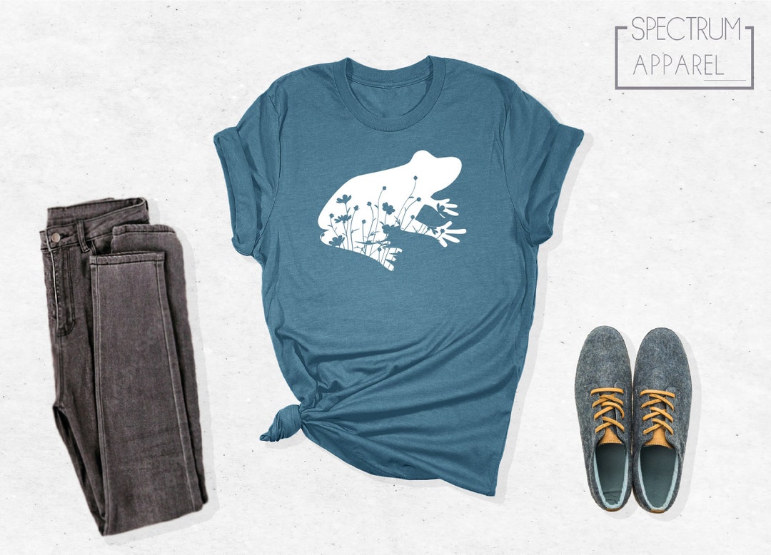 Floral Frog Shirt, Frog Shirt, Funny Frog Shirt, Frog Silhouette ...