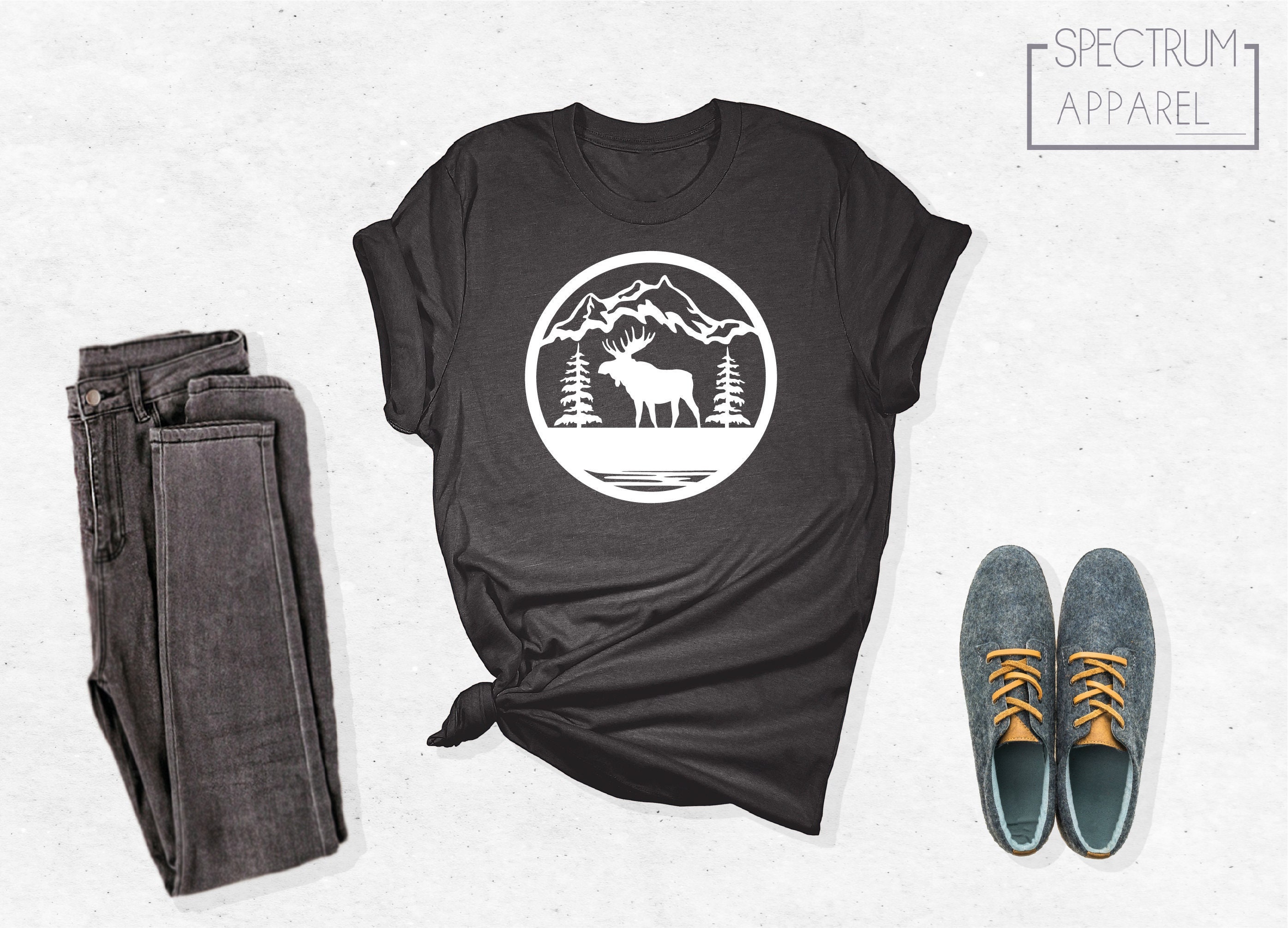 Moose Shirt, Mountain Moose Shirt, Nature Moose Shirt, Moose Shirts ...