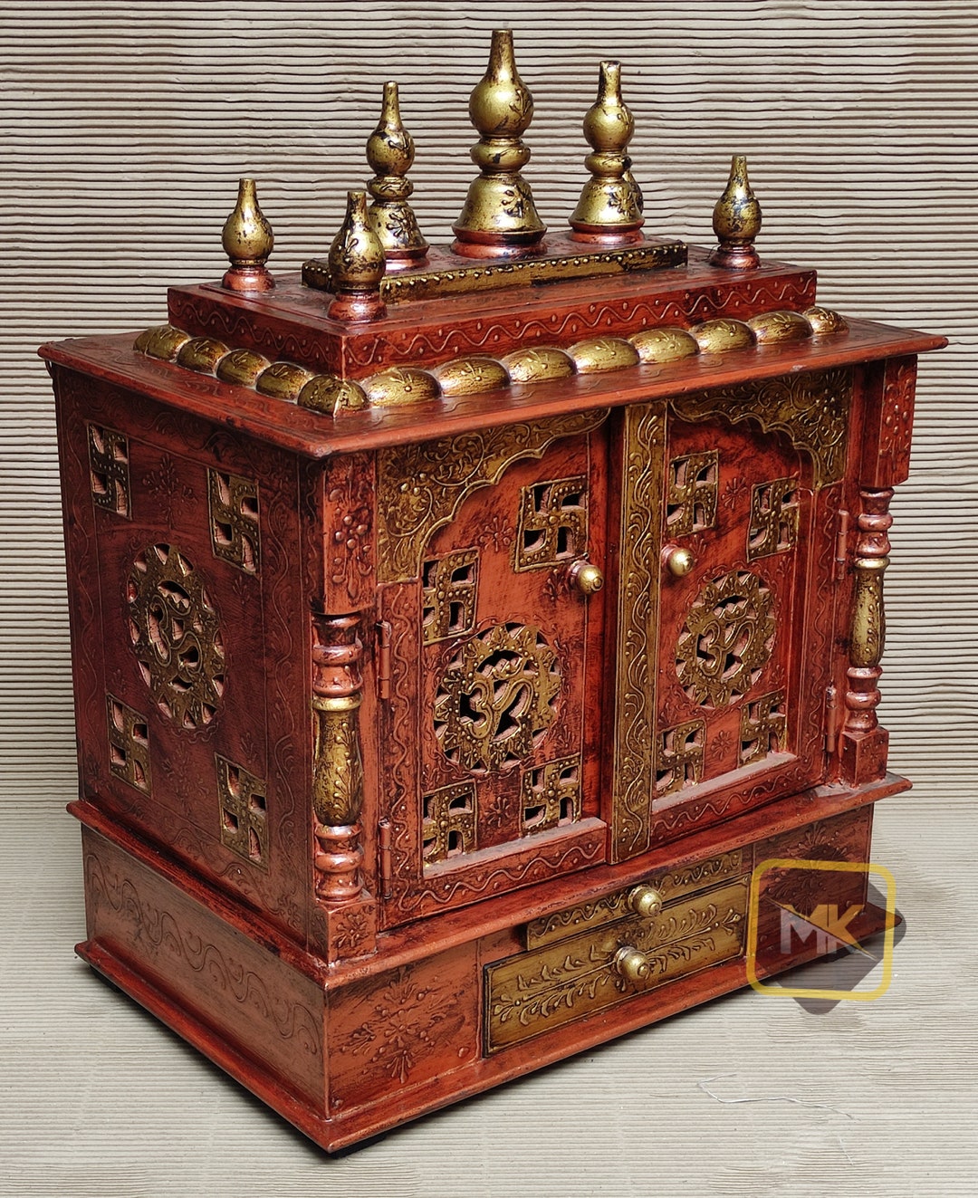 Wooden Temple Mandir Handcrafted Wood Mandir Pooja Ghar Mandap for ...