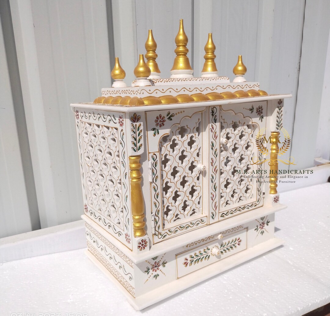 Wooden Temple Mandir Handcrafted Wood Mandir Pooja Ghar Mandap for ...