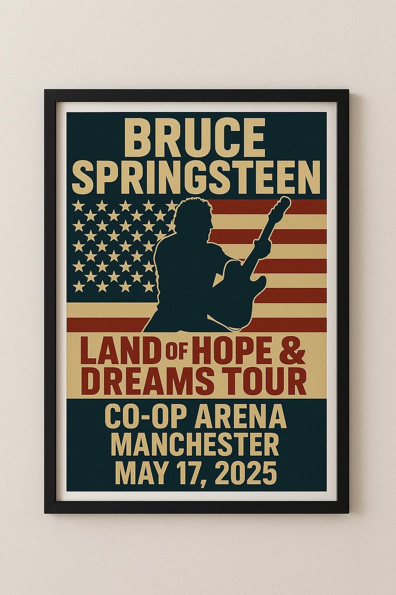 Bruce Springsteen Concert Poster - 17th May, Manchester - Etsy UK