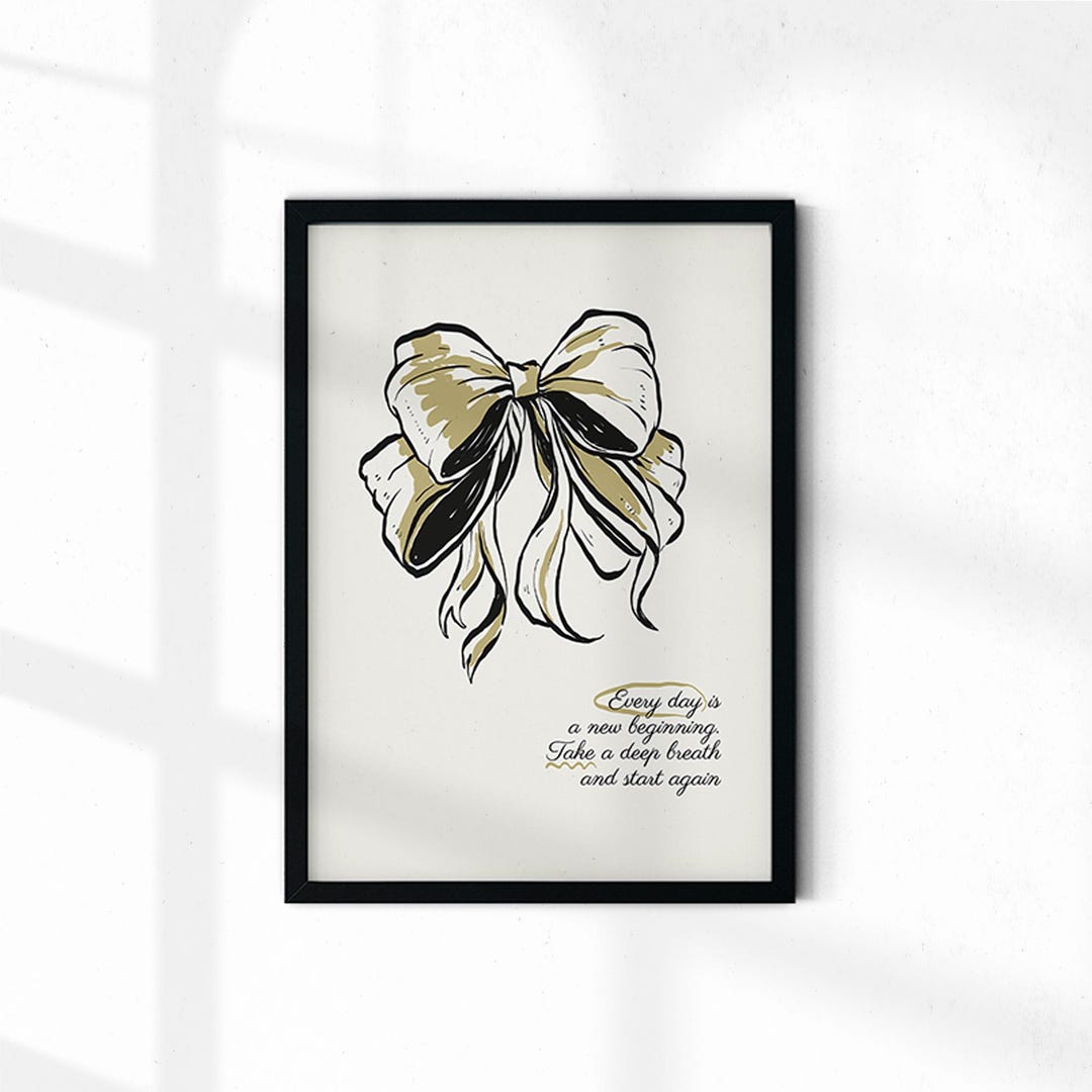 Coquette Poster, Vintage Bow Wall Art, Unique Gifts, Vintage Quote ...