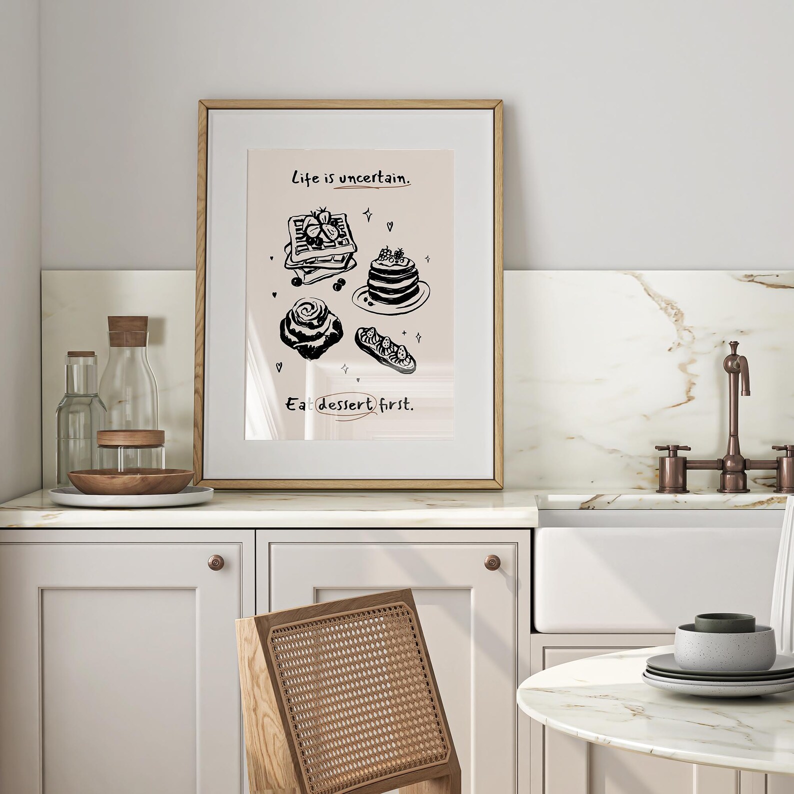 Set of 5 Kitchen Printable Wall Art, Bundle Art Prints, Modern Kitchen ...