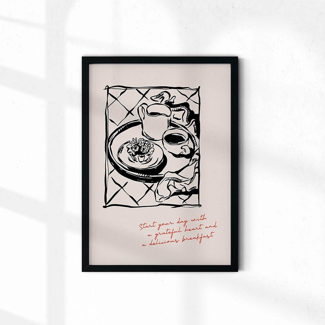 Petit Dejeuner Breakfast Minimalist Food Wall Art, Coffee Printable ...