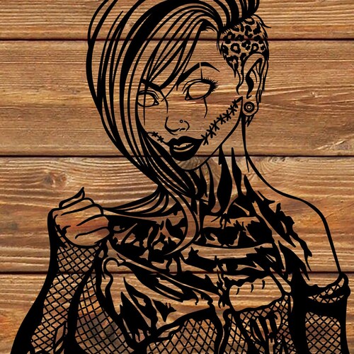 PNG SVG File Zombie Pin up Girl Horror Cartoon - Etsy