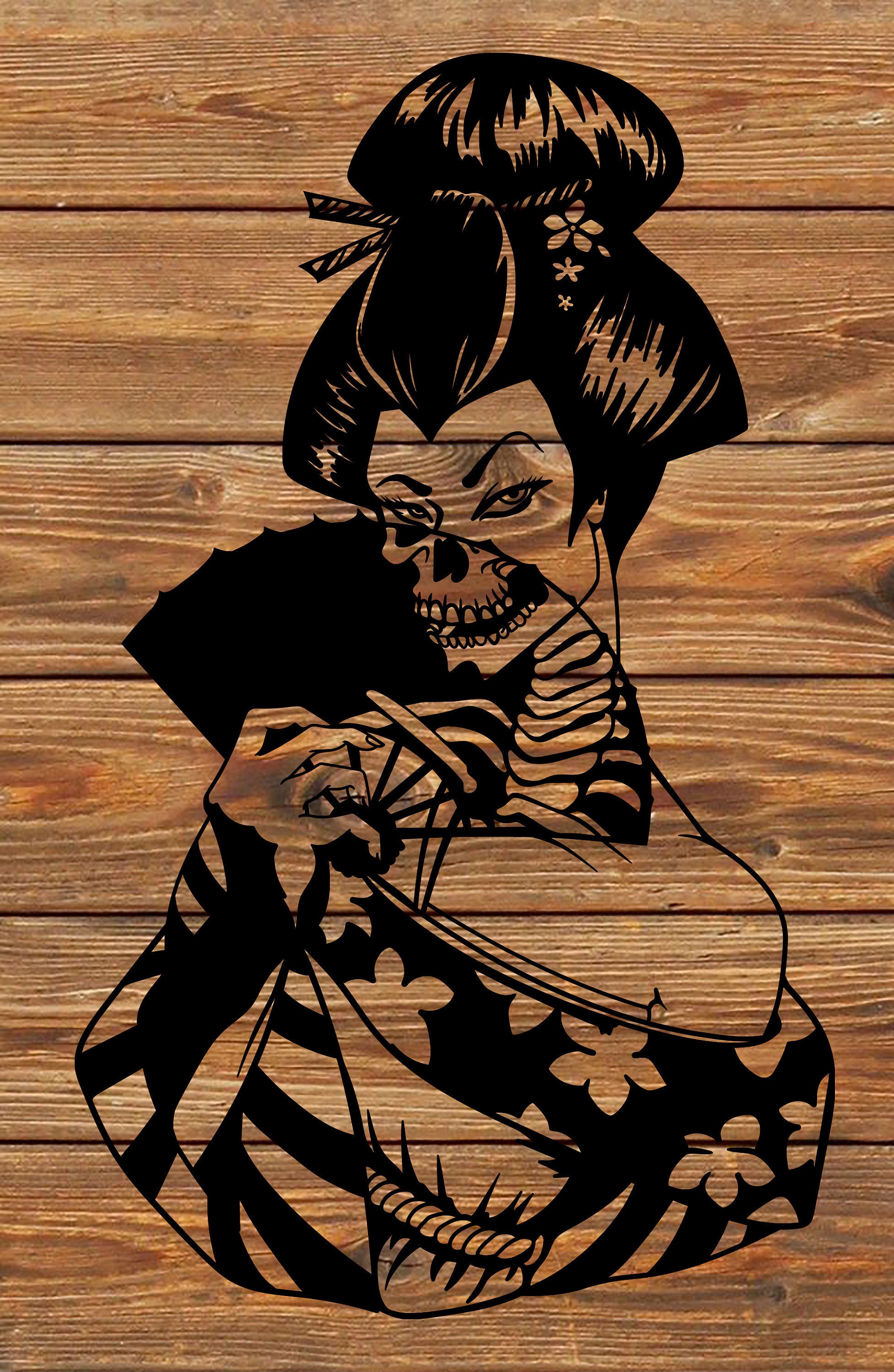 Geisha Skull Drawing
