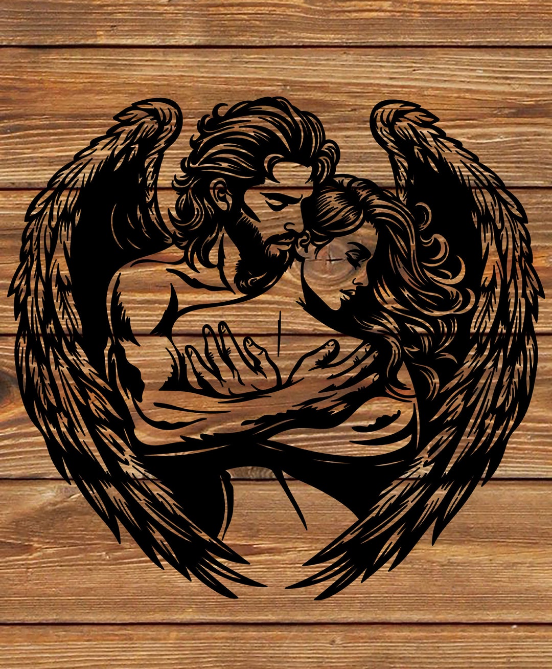 Kissing Angels Tattoo Stencil - SVG DXF PNG File - Etsy