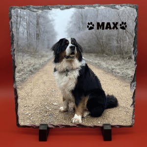 Personalised Square Slate Photo Any Image/text With Stand - Etsy