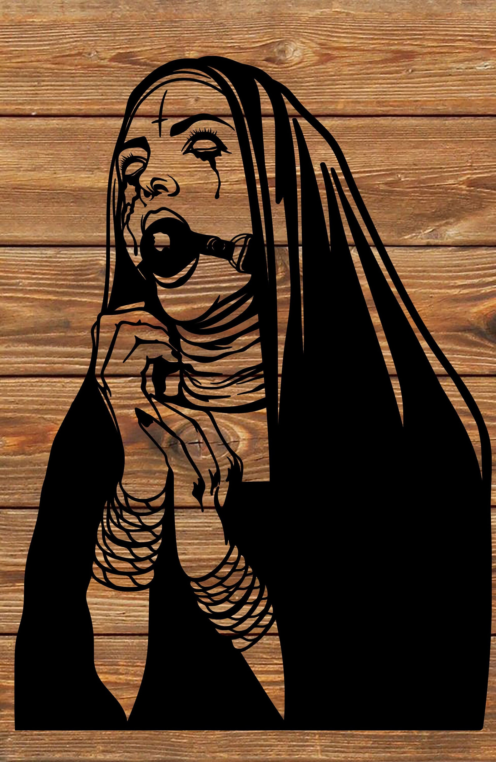 PNG SVG File Demon Nun Monster Gagged Tied Evil | Etsy