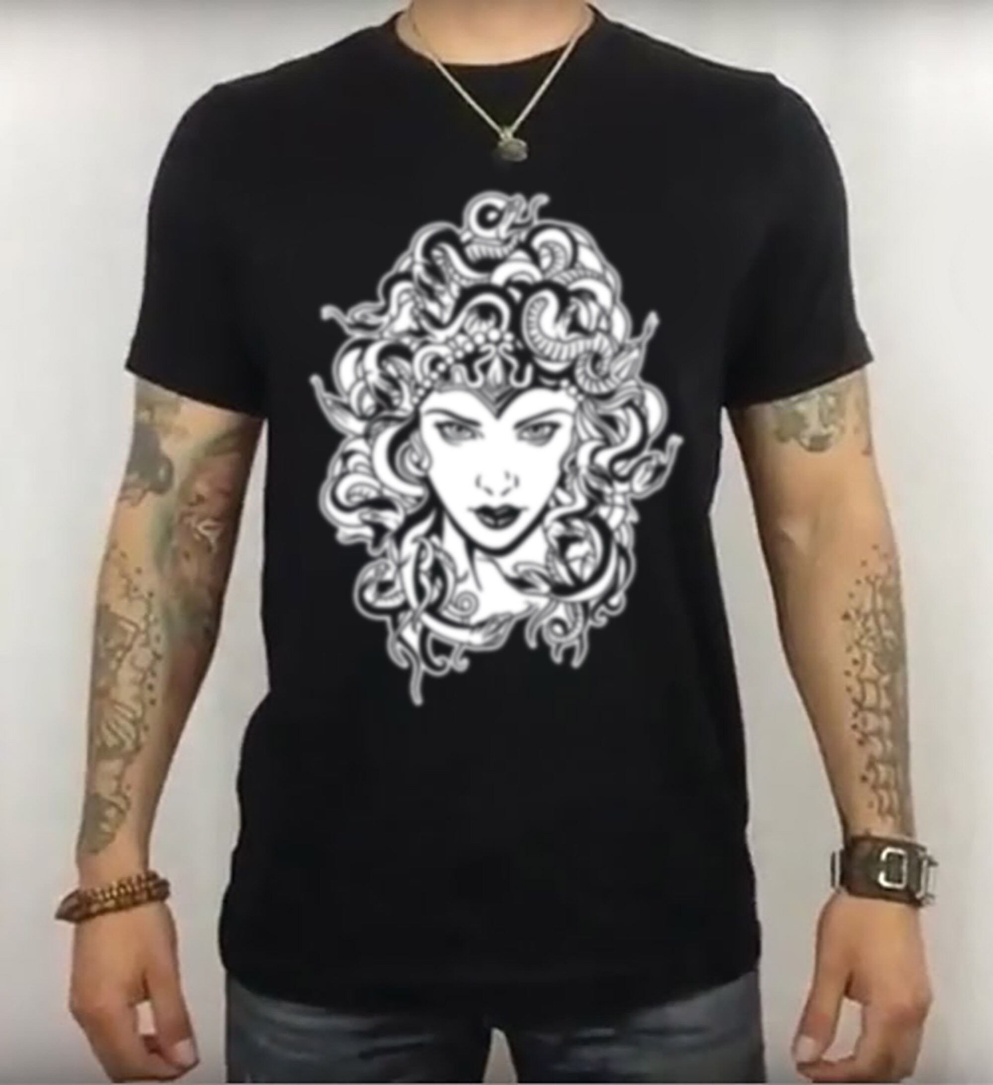 Medusa Mythological Beast Cool Vinyl Tee Top T Shirt | Etsy