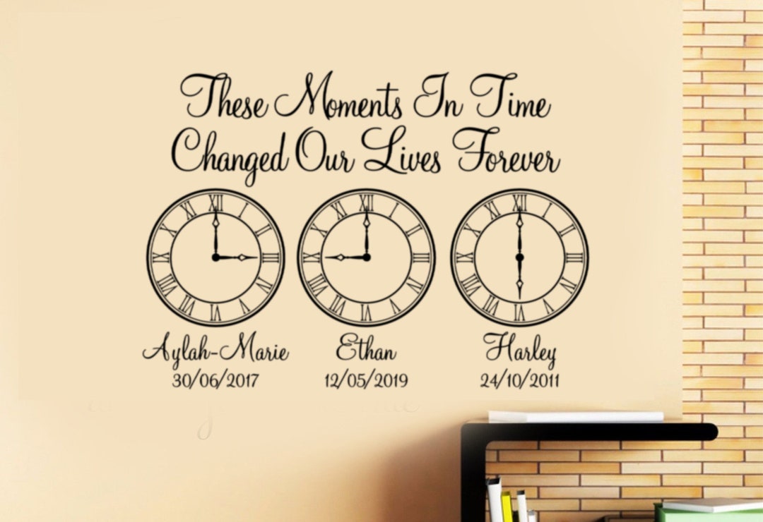 Personalised Kids Birth Date Vinyl Wall Art Clocks Stickers - Etsy