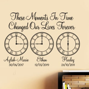 Personalised Kids Birth Date Vinyl Wall Art Clocks Stickers - Etsy