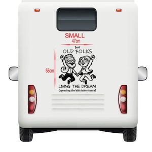 Motorhome Camper Van Caravan Sticker DECAL COMPASS Couple Pensioners ...