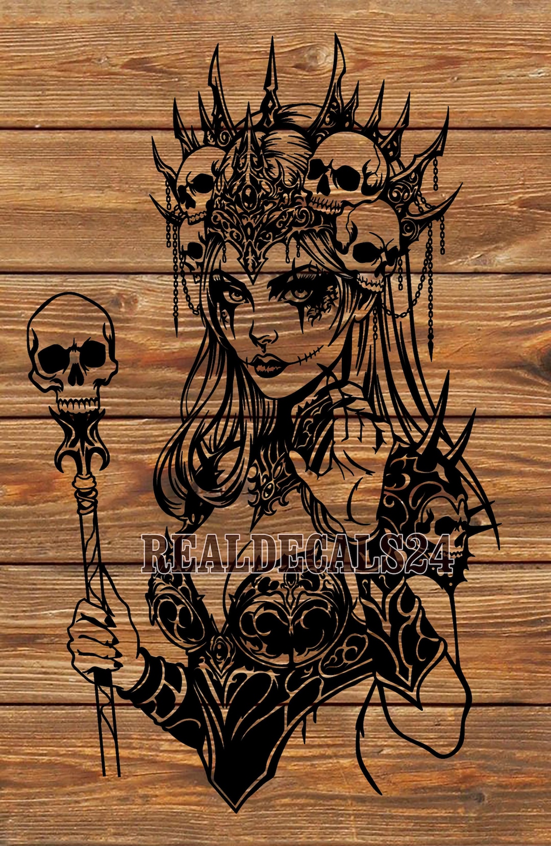 PNG SVG File - Devil - Demon Girl - Satin - Evil Queen - Tattoo Stencil ...