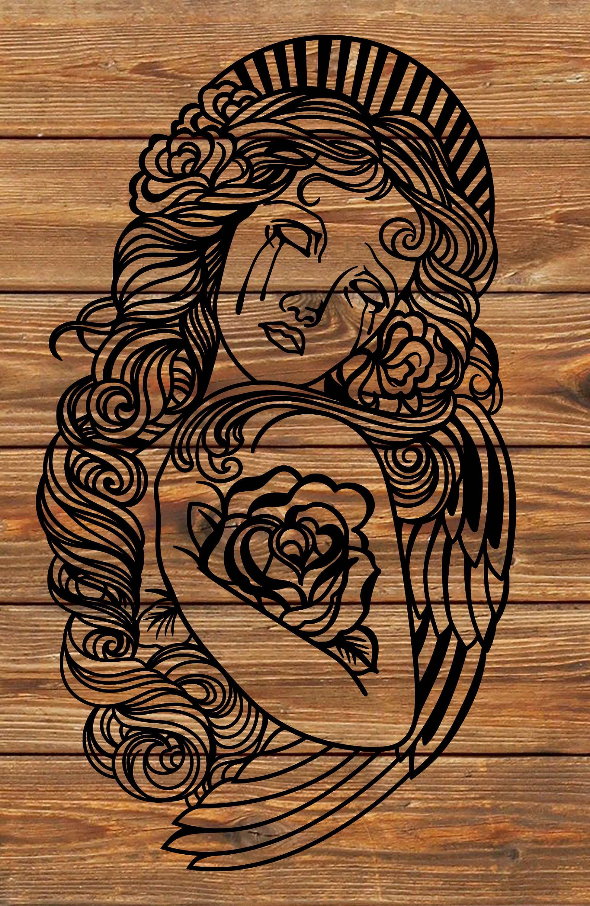 PNG SVG File Angel Crying Statue Sadness Tattoo | Etsy