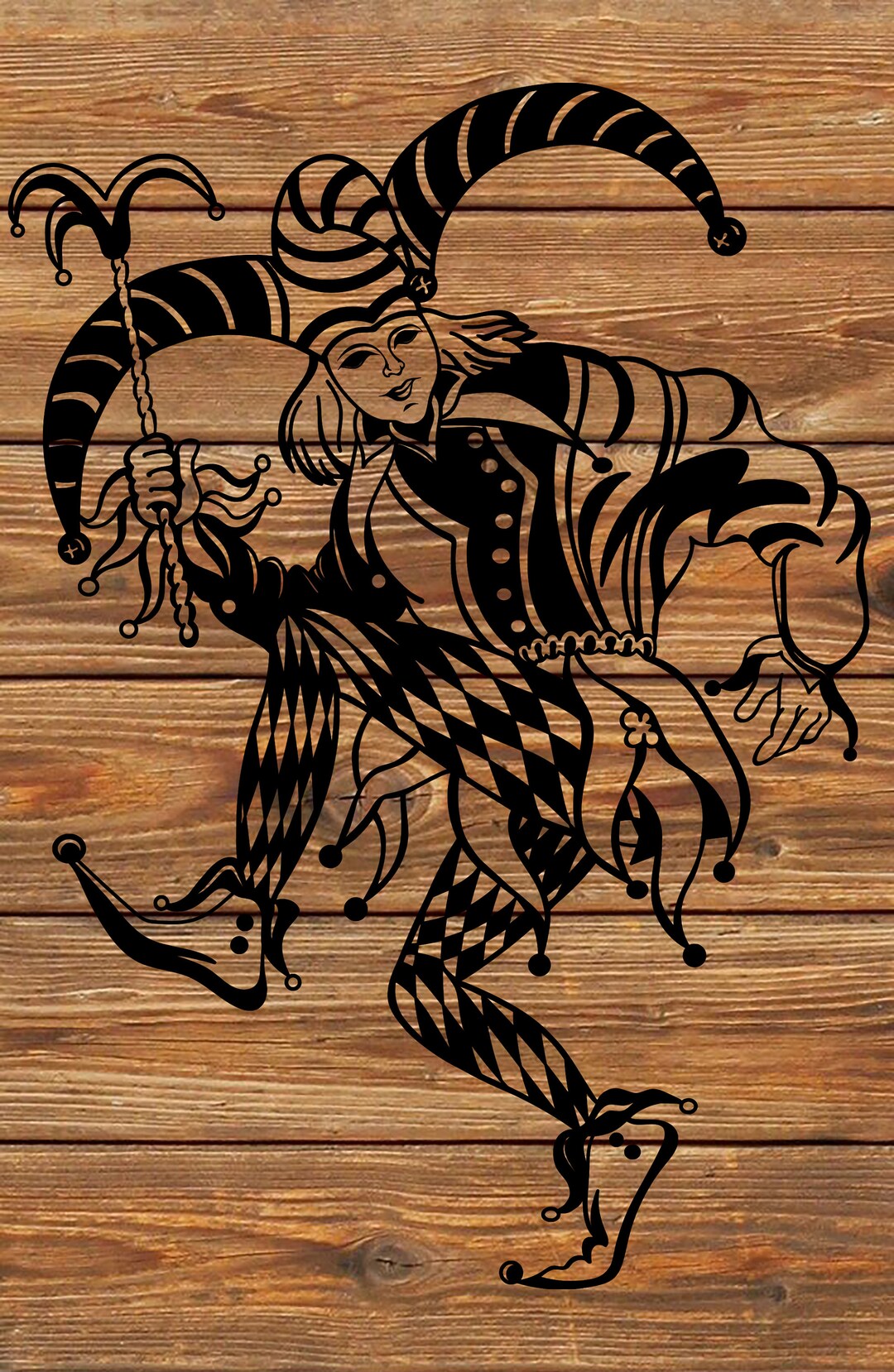 PNG SVG File Cool Jester Tarot Cards Evil Tattoo Stencil for Cricut ...