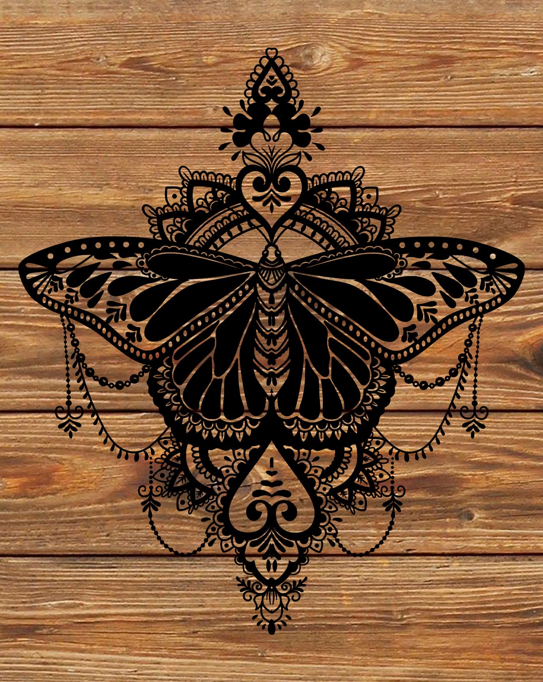 Butterfly Mandala Stencil - Tattoo Design SVG PNG (digital Download) - Etsy