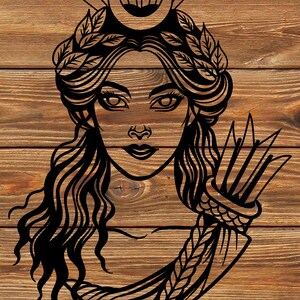 PNG SVG File Artemis Goddess Greek Goddess Tattoo | Etsy