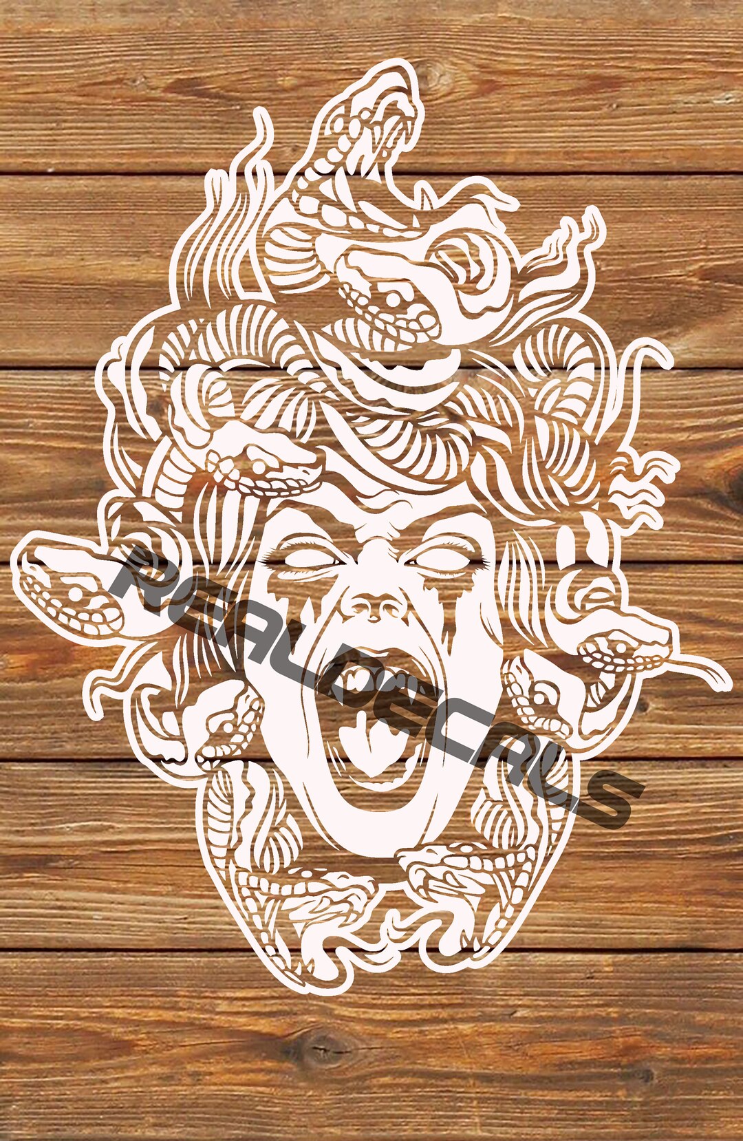PNG SVG File Medusa Mythological Creature Tattoo Stencil Silhouette for ...