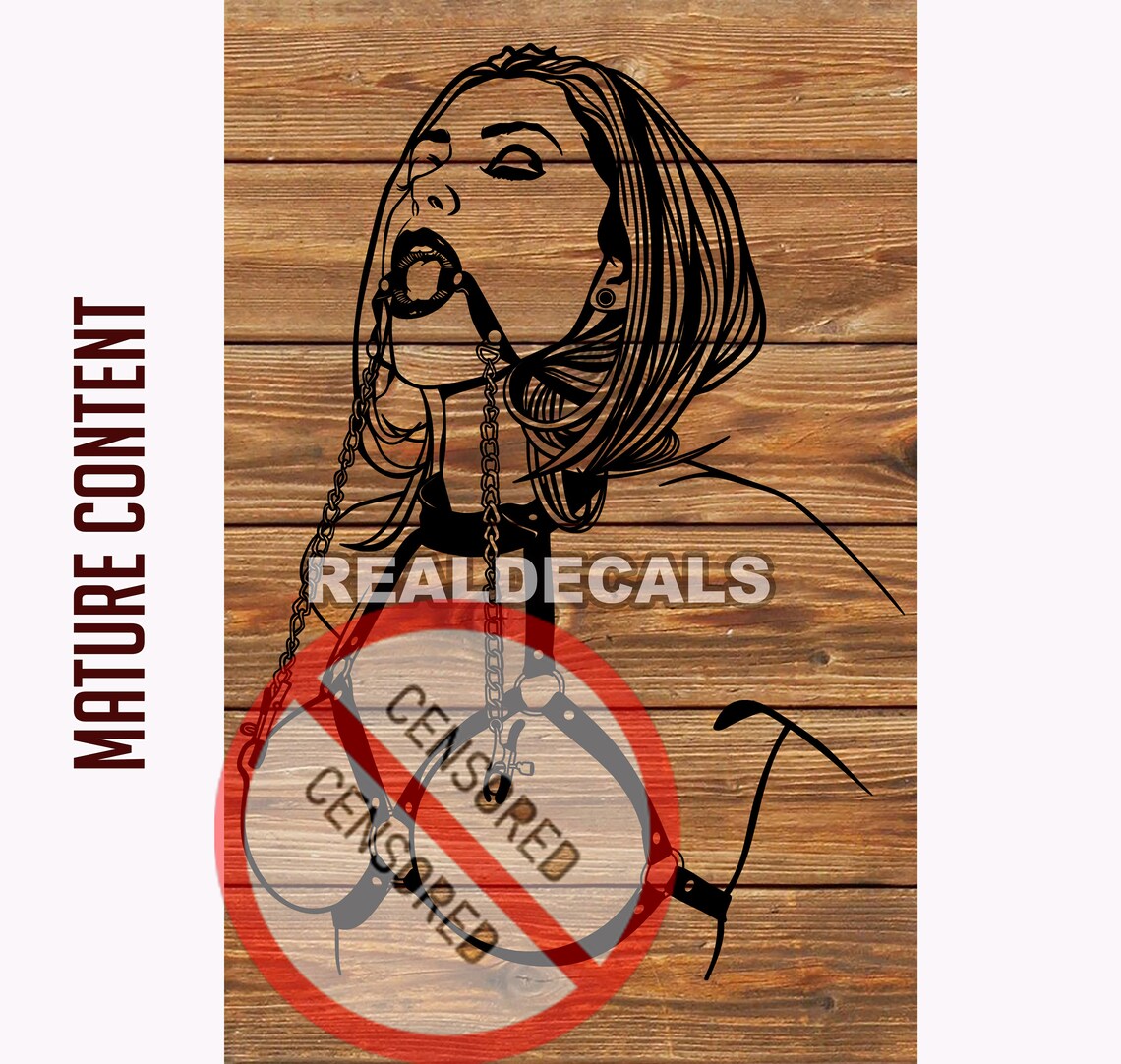 Bdsm Sub Girl Tattoo Stencil - Kinky Bondage Art (svg, Png, Dxf File ...