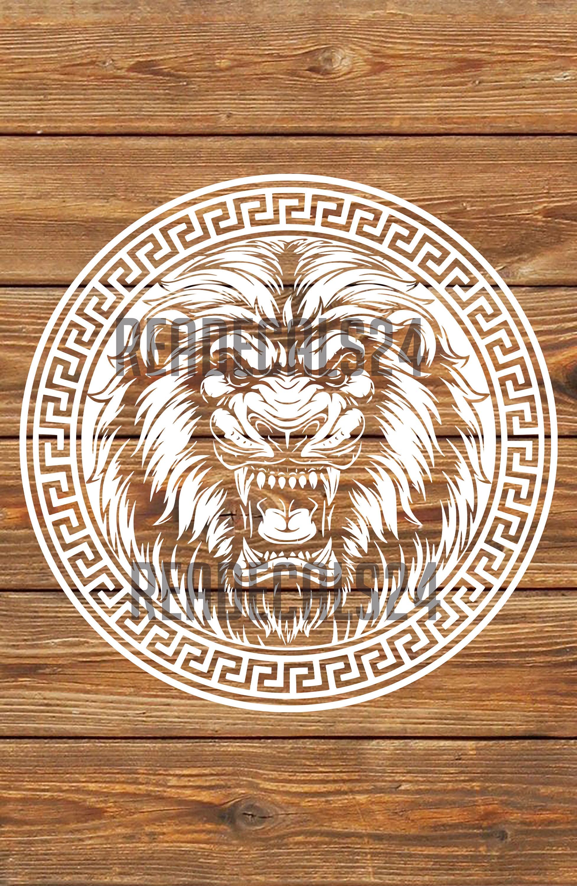 PNG SVG File Aztec Greek Lion Circle Tattoo White Stencil - Etsy UK