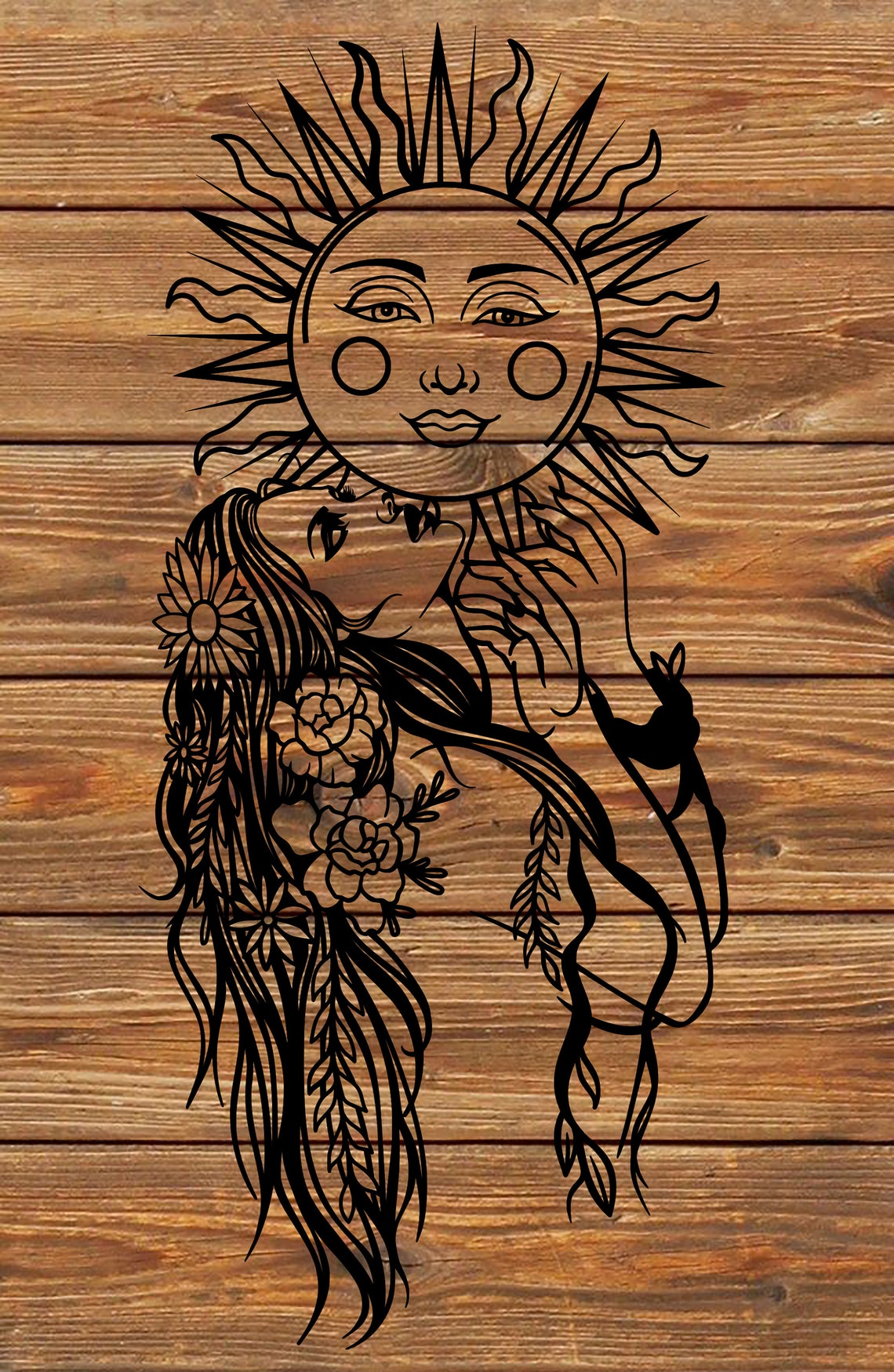 PNG SVG File Mother Nature Goddess of Earth Tattoo - Etsy