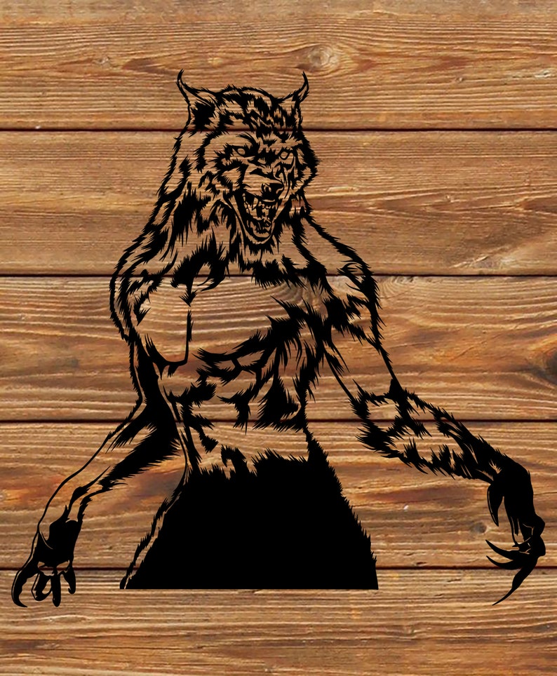 PNG SVG File Werewolf Stencil Silhouette for Cricut Vinyl - Etsy