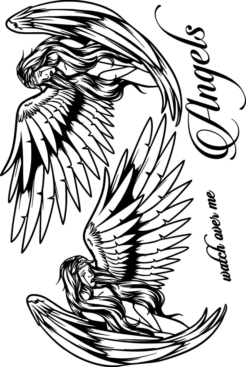 Angel Wall Art Sticker With angels Watch Over Me | Etsy UK